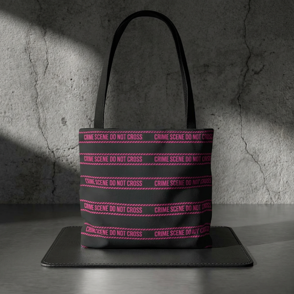 Tote Bag – Hot Pink on Black – ‘Crime Scene’ and ‘Do Not Cross’ on True ...